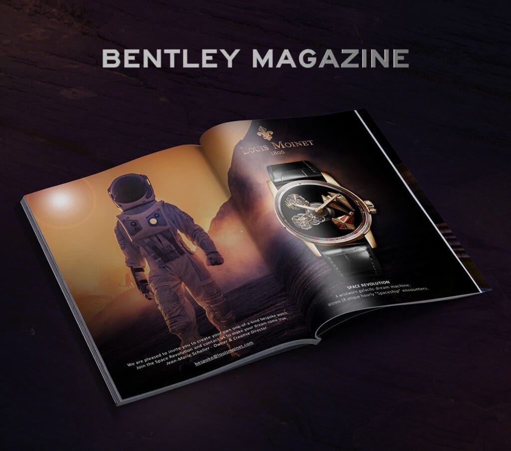 The only watchmaker in the advertising pages of Bentley magazine